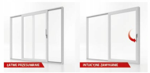 Okno Przesuwne 2100 x 2100 Smart Slide HST Trzyszybowe > Monolit